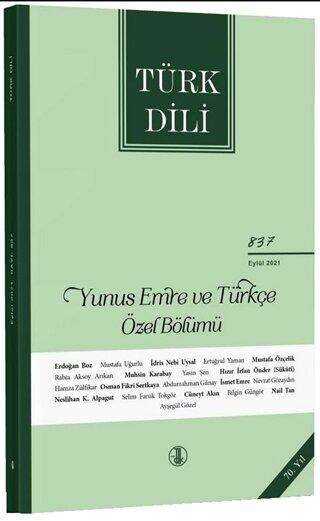 Türk Dili Dergisi Sayı: 837 Eylül 2021 - Yunus Emre ve Türkçe Özel ...
